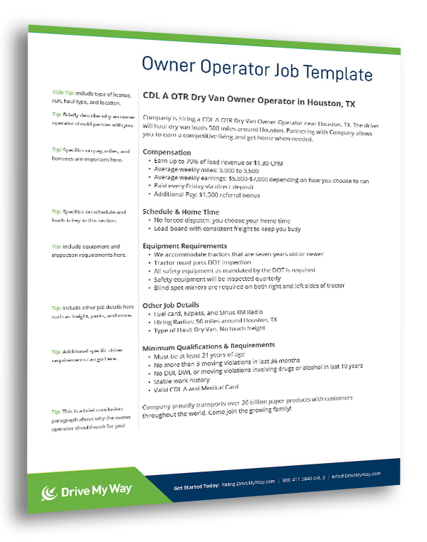 4 Tips for Hiring Sprinter Van Owner Operators - Drive My Way