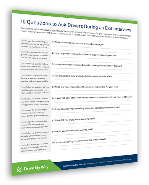 10 Questions to Ask Drivers During an Exit Interview